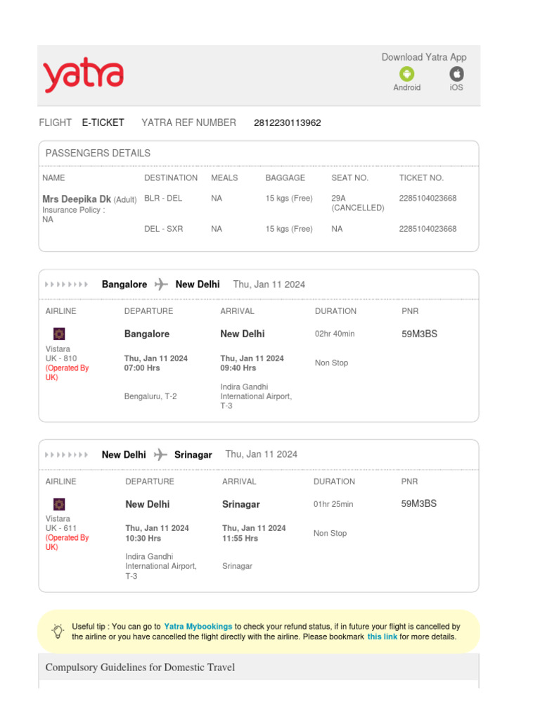 Flight ETicket 2812230113962 | PDF | Aviation