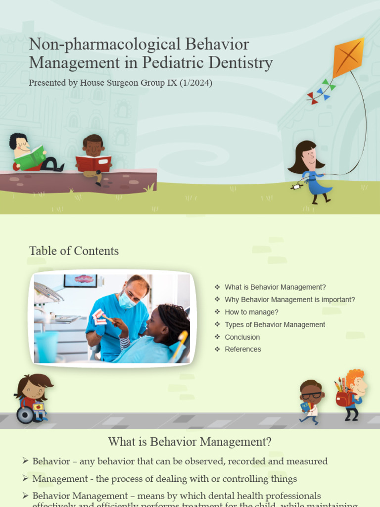 Non-Pharmacological Behavior Management in Pediatric Dentistry ...