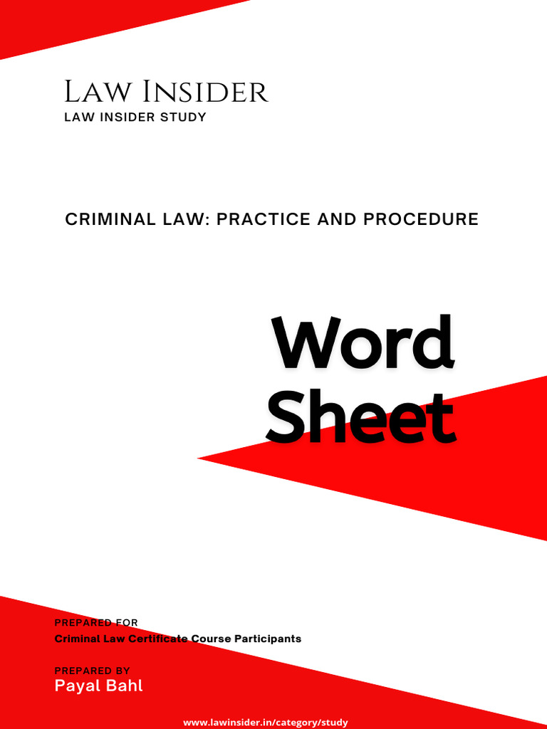 Criminal Law Word Sheet | Download Free PDF | Bail | Criminal Procedure ...
