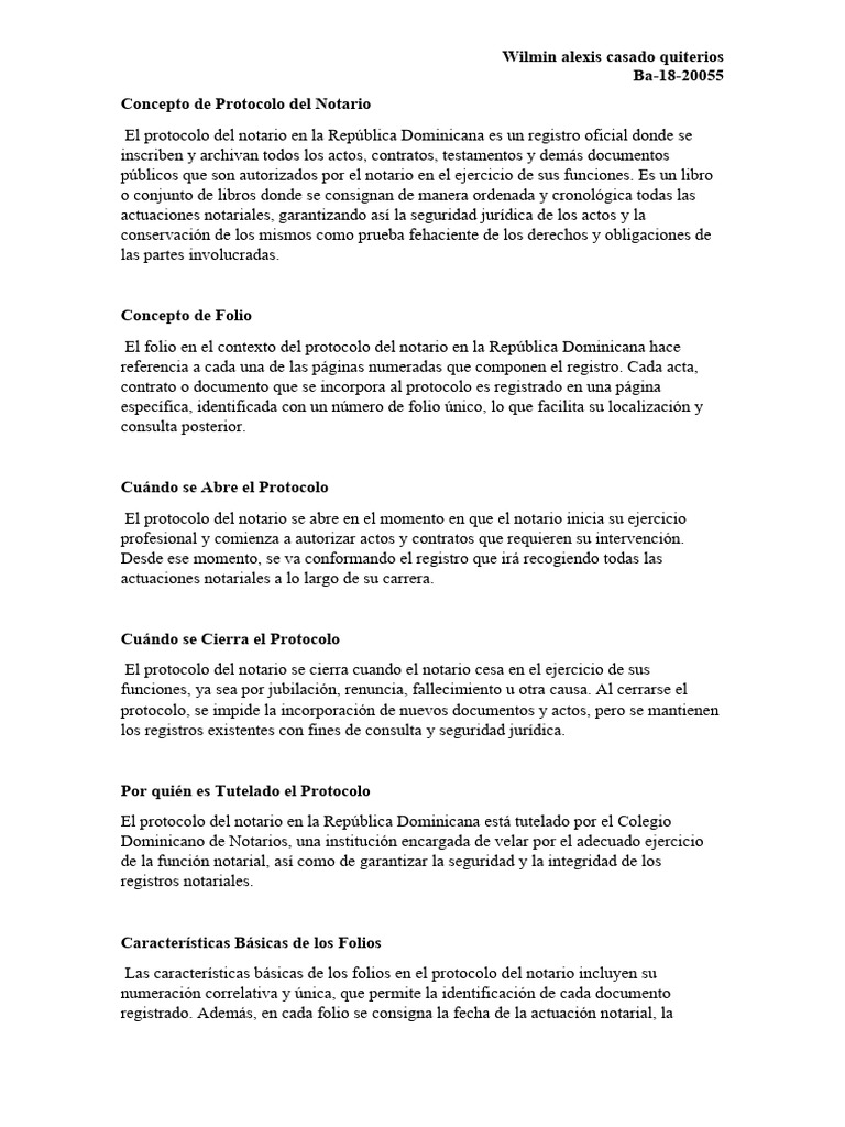 Concepto de Protocolo Del Notario | PDF | Derecho