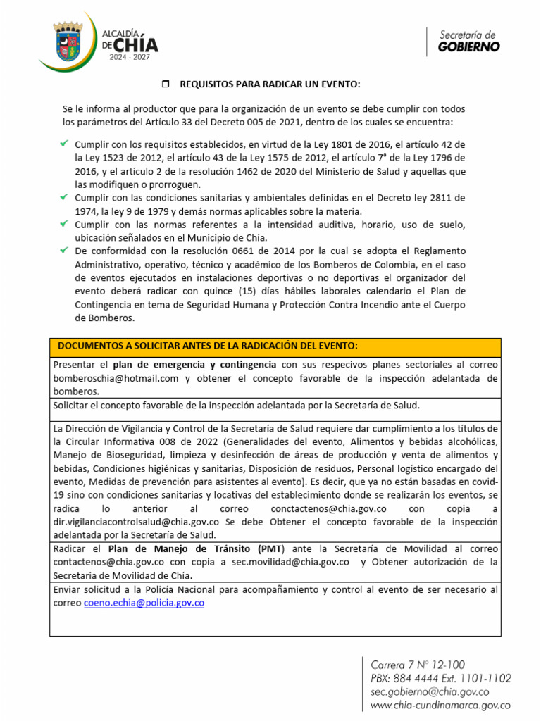 Listado Documentos Requeridos 2024 | PDF