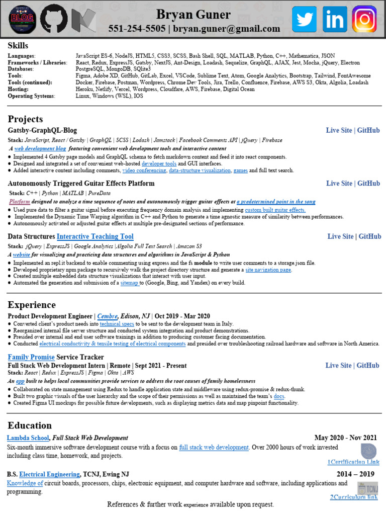 Bryan Guner Resume 2021 V9 | PDF | Web Development | World Wide Web