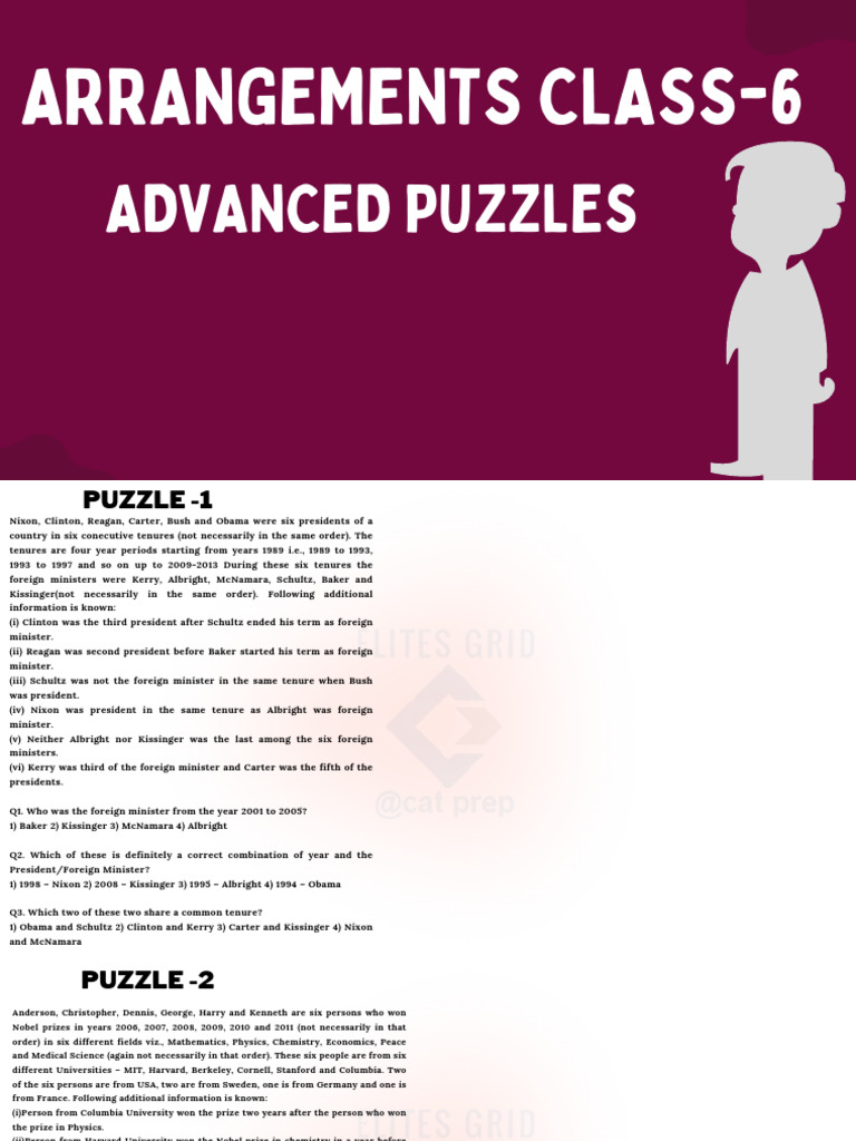Matrix - Advance Puzzles - Solve All Again. | PDF | Presidency Of The ...