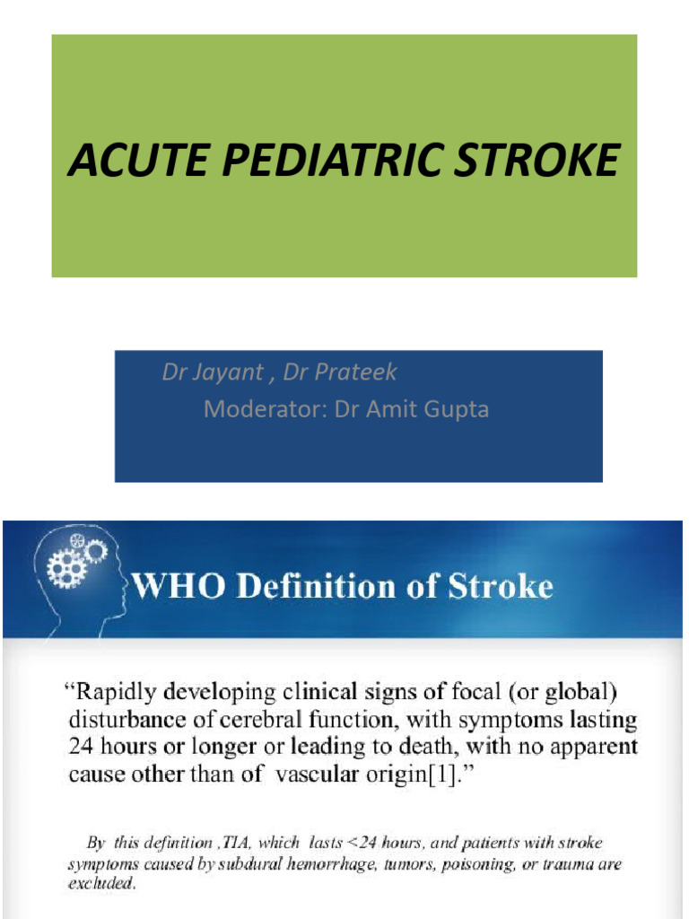 Pediatric Stroke | Download Free PDF | Stroke | Thrombosis