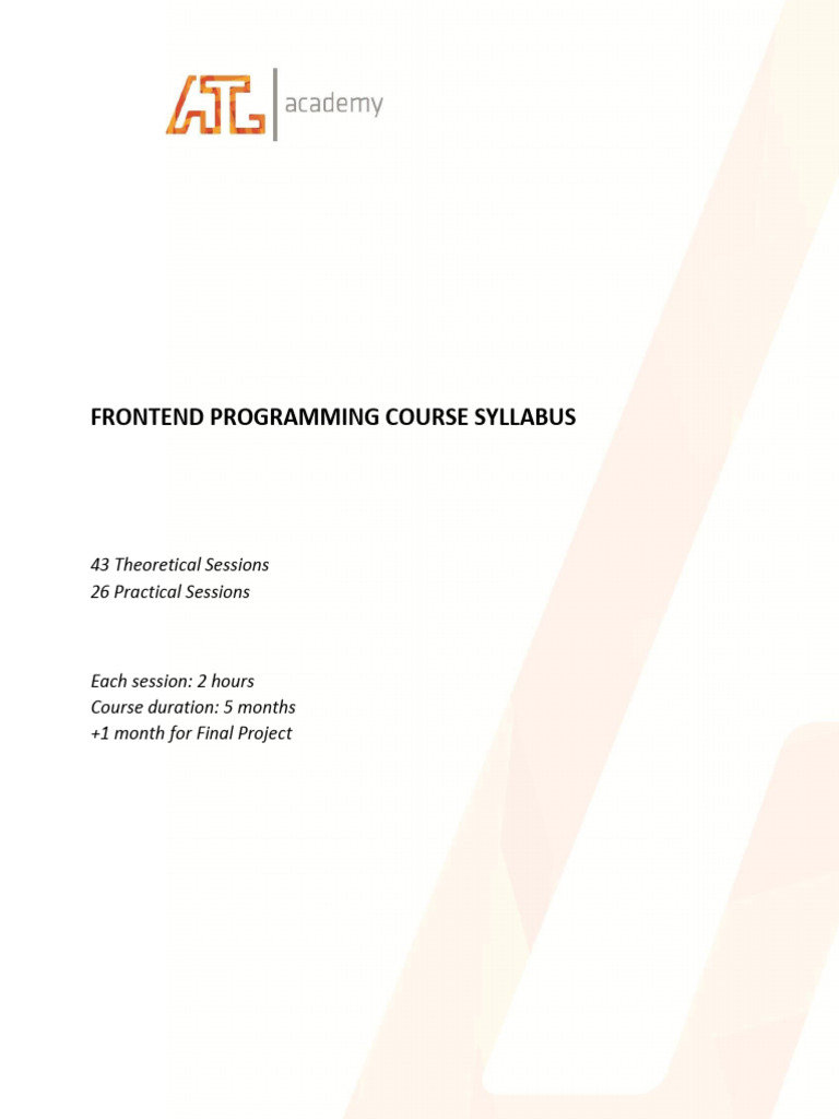 Frontend Programming Syllabus 2024 | PDF | Java Script | Software ... Frontend Programming Syllabus 2024 | PDF | Java Script | Software ...