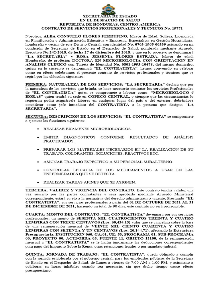 Rosa Jessenia Flores Estrada Microbiologo 19771 | PDF | Jurisdicción ...