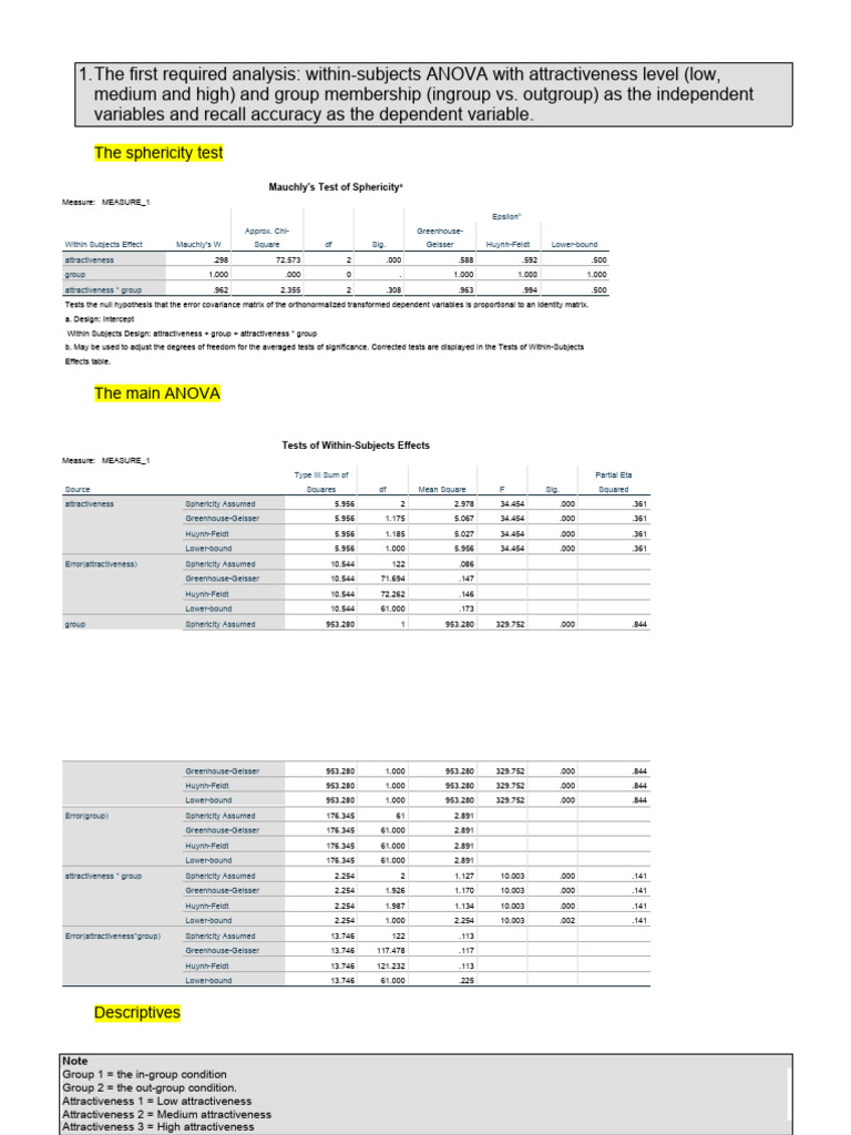 Research Practical Analysis Output | Download Free PDF | Analysis Of Variance | Degrees Of ...