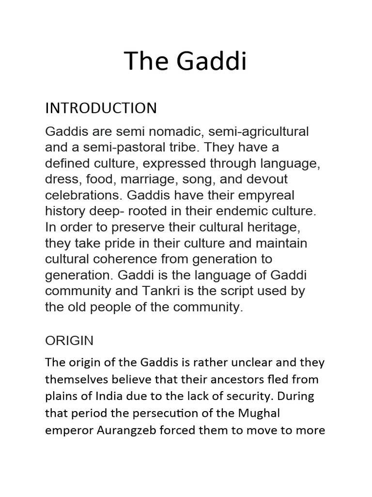 Gaddi Tribe: Culture and Origins | PDF | Religion & Spirituality