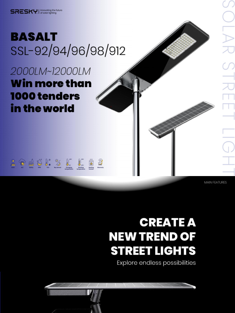 Basalt Solar Street Light SSL-92~912 | PDF | Electricity | Electrical ...