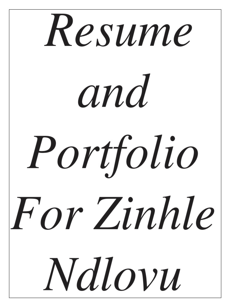 Zinhle Ndlovu's Creative Resume | PDF | Social Media | Popular Culture & Media Studies