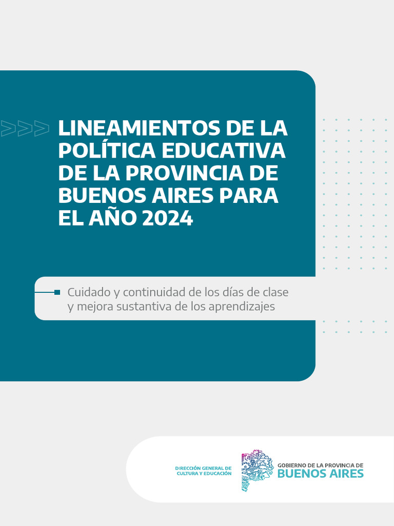 Lineamientos Educativos Buenos Aires 2024 | PDF | Maestros | Enseñando