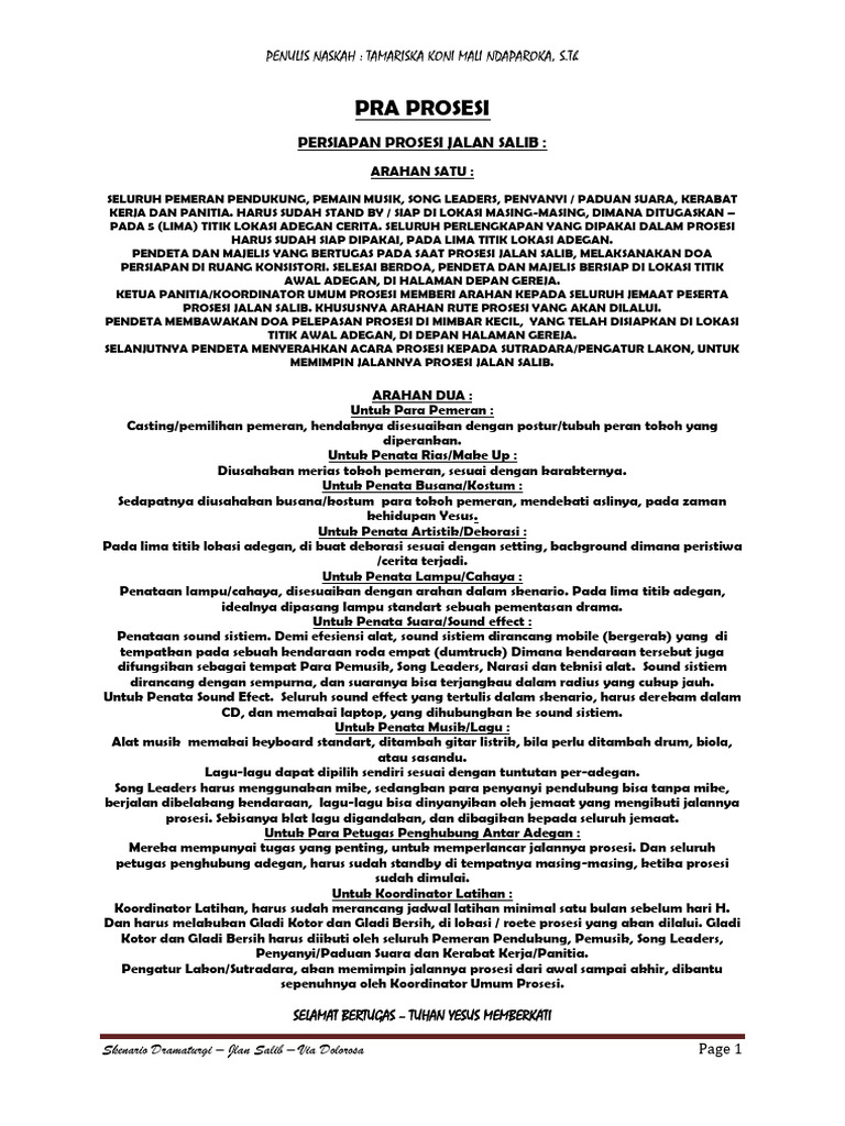 SKENARIO-JALAN SALIB-Adegan 5docx | PDF | Seni