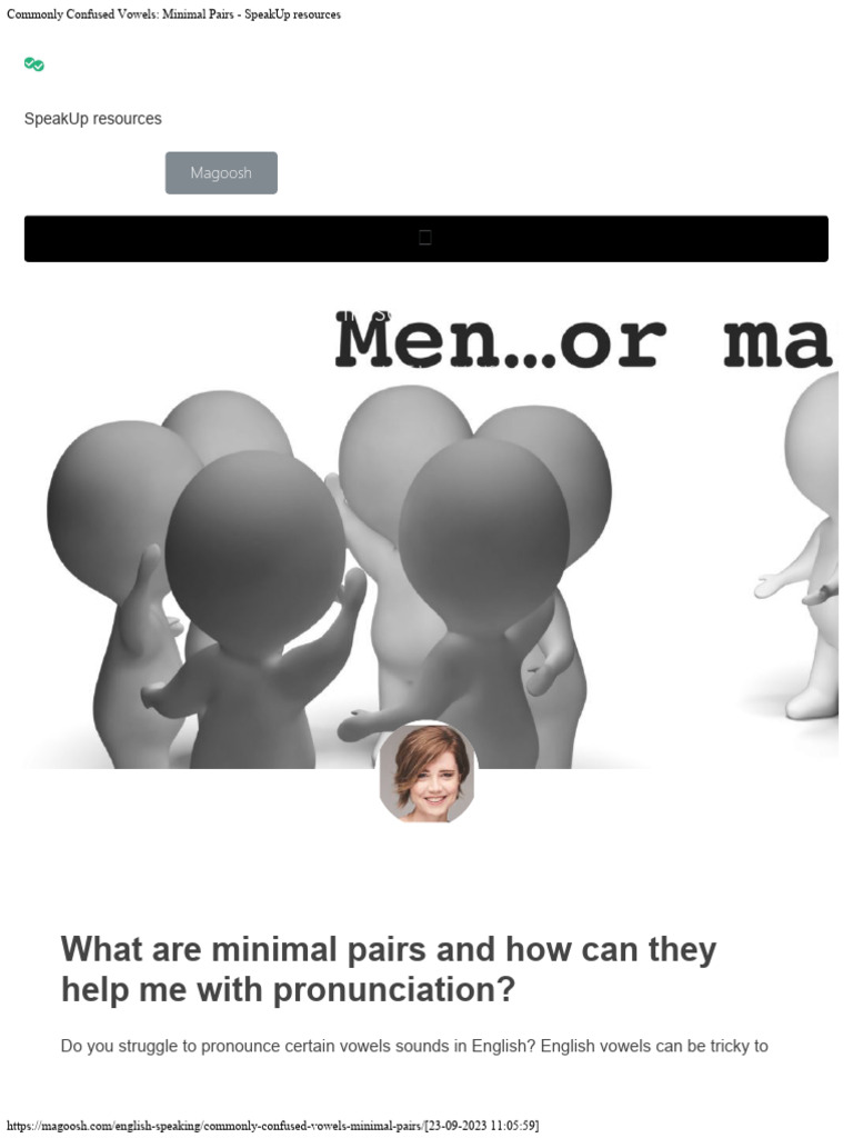 Commonly Confused Vowels Minimal Pairs - SpeakUp Resources | PDF ...