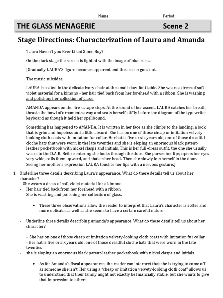 Scene 2 The Glass Menagerie | PDF | Human Appearance | Fashion