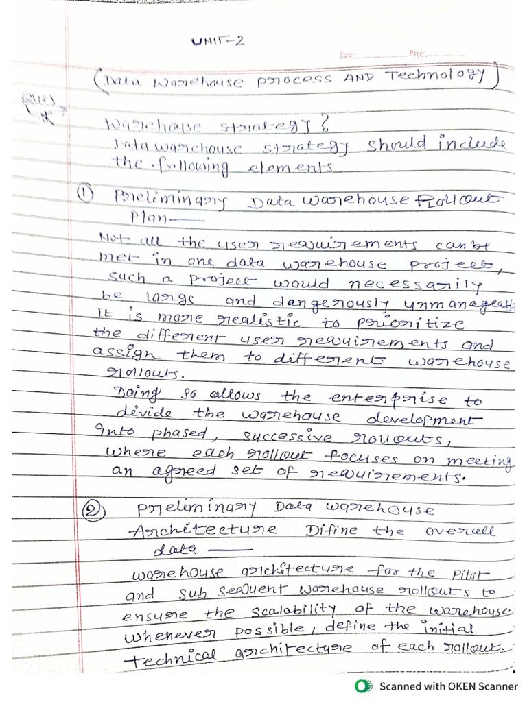Unit 2 (Data Warehouse) | PDF