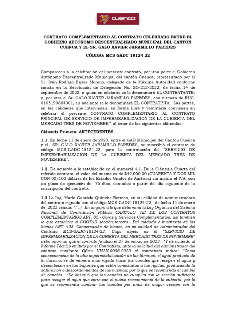 CONTRATO COMPLEMENTARIO CANALES-signed-1-signed-signed | PDF | Economias