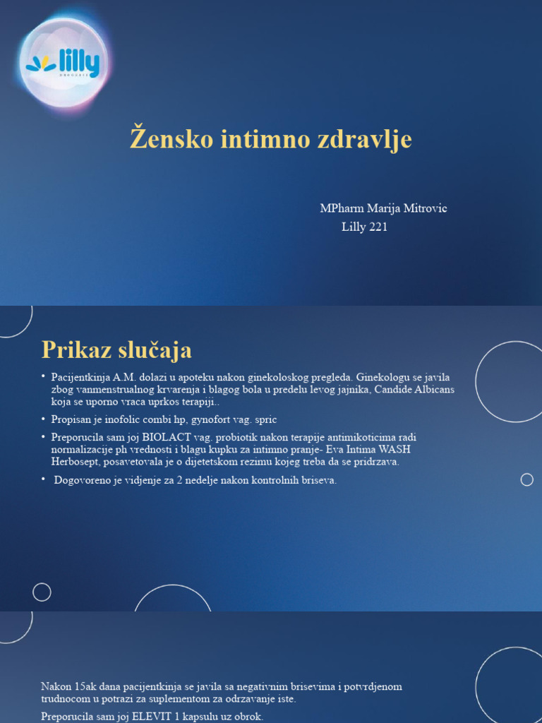 Zensko Intimno Zdravlje Prikaz Slucaja-Marija Mitrovic | PDF