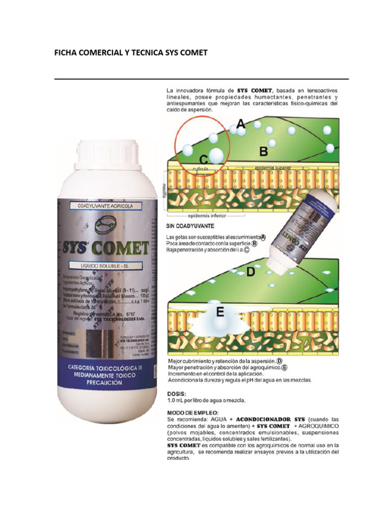 Ficha Comercial y Tecnica Sys Comet | PDF
