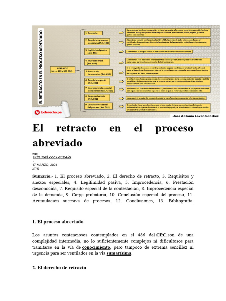 El Retracto en El Proceso Abreviado | PDF | Derecho privado | Derecho ...