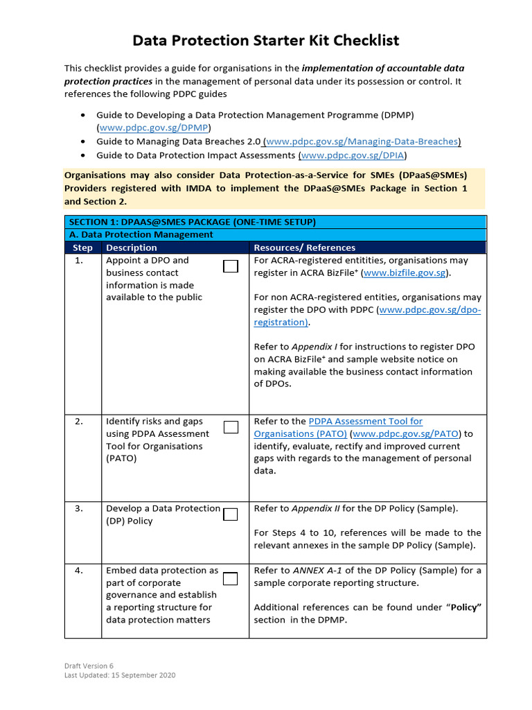 DP Starter Kit Checklist Final | PDF | Enterprise Risk Management | Business
