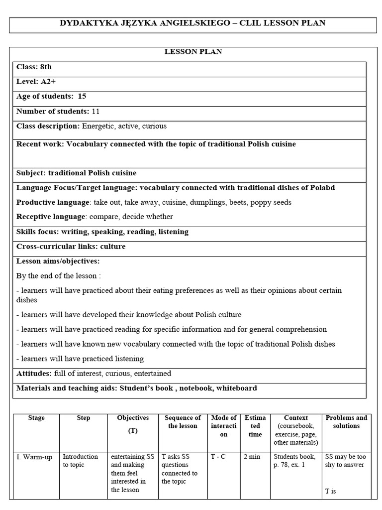 Lesson Plan | Download Free PDF | Vocabulary | Learning