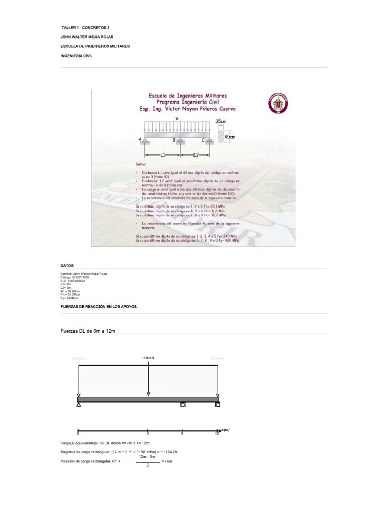 EJERCICIO VIGAS EN CONCRETO | PDF | Viga (Estructura) | Rigidez
