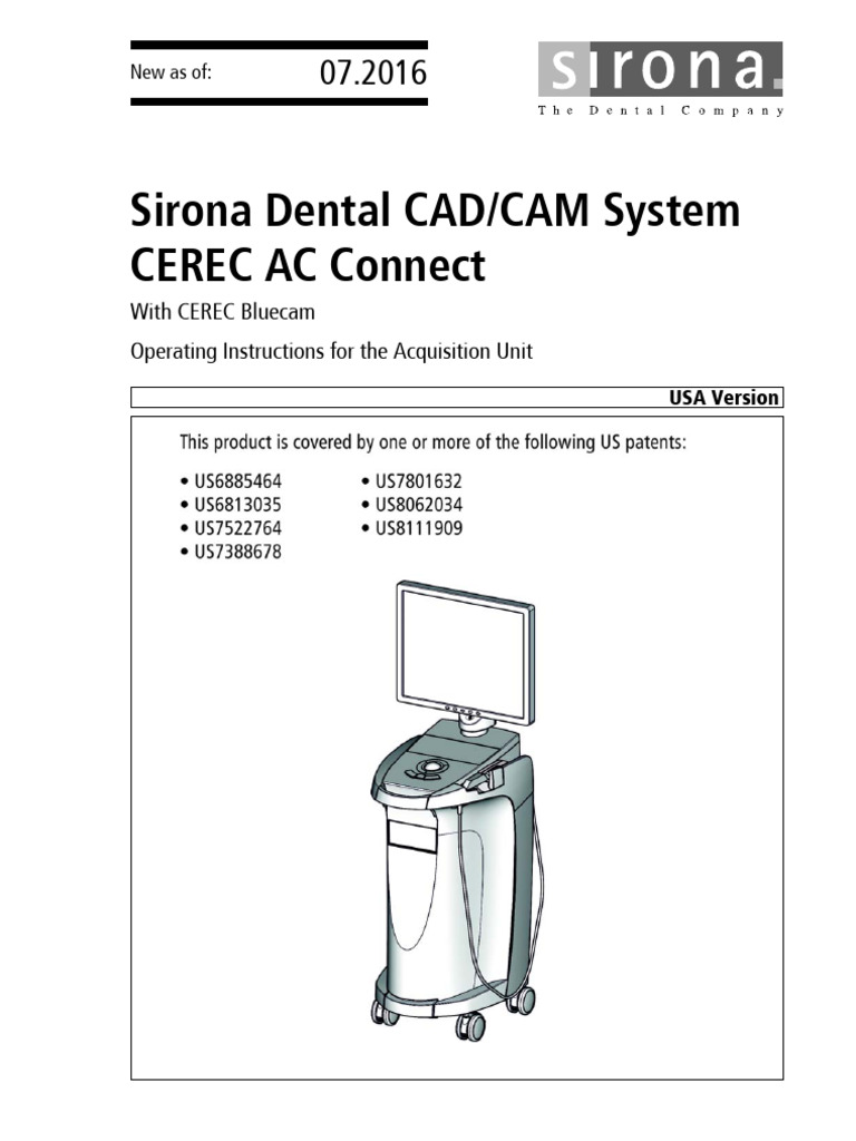 Sirona CEREC AC Omnicam | PDF | Electrostatic Discharge | Electrical Connector