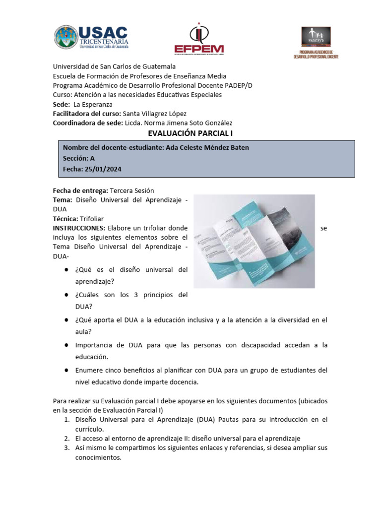 Formato de parcial en PADEP | PDF | Enseñando | Evaluación