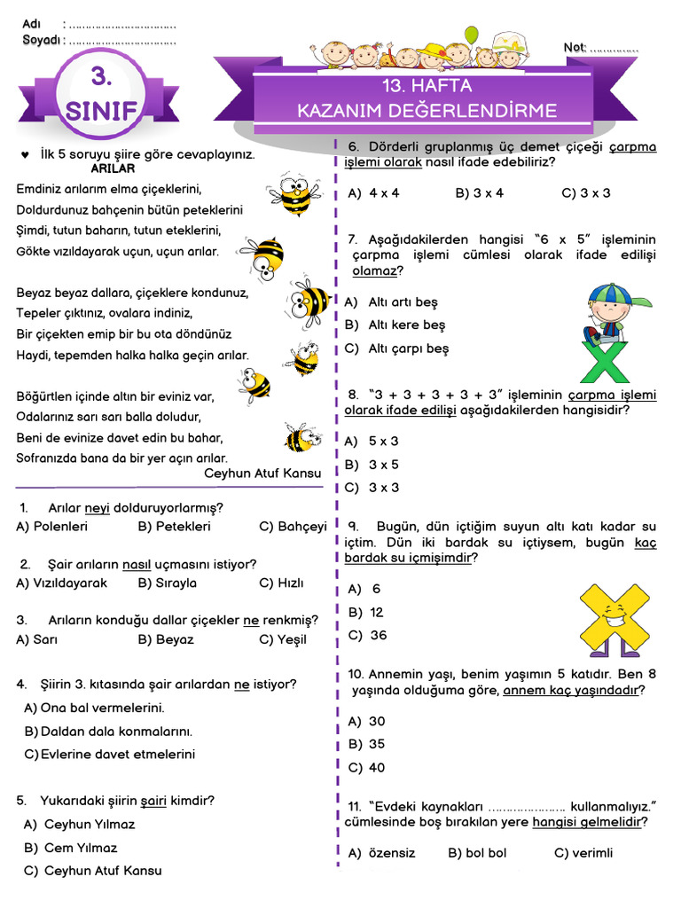 13. Hafta Kazanım Değerlendirme | PDF