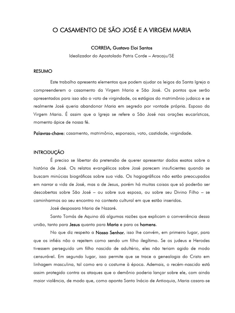 Casamento de Maria e José na Bíblia | PDF | São José | Maria, mãe de Jesus