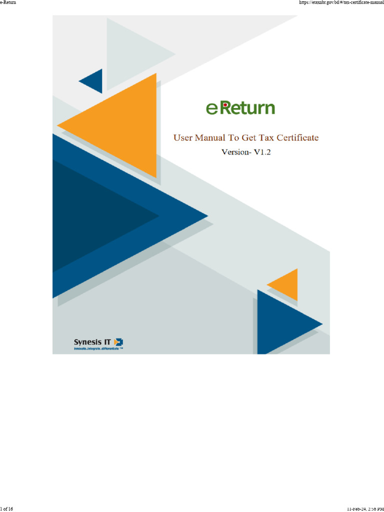 E-Return User Manual | PDF