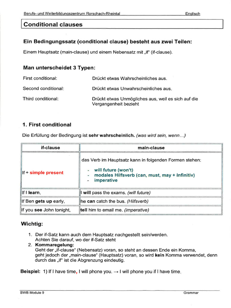 Conditional Clauses | PDF