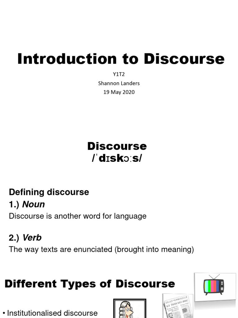 Discourse Lecture Y1T2 - Lecture 3 | PDF | Discourse | Liberal Arts Education