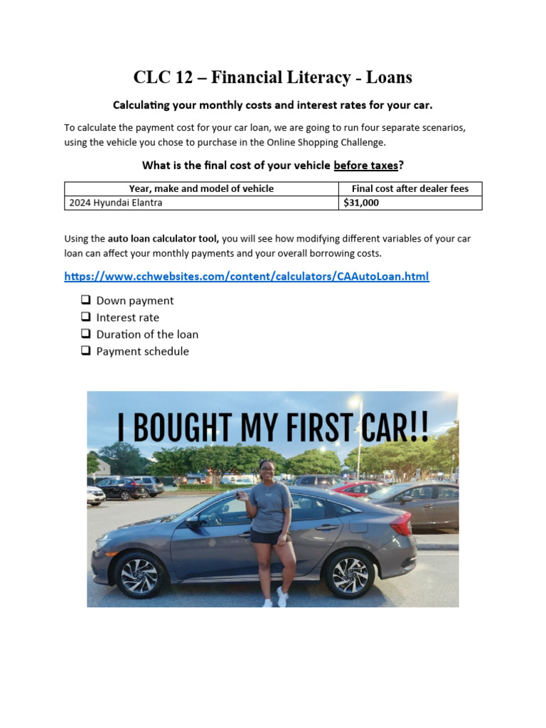 CLC 12 - Financial Literacy - Loans | PDF | Interest | Loans