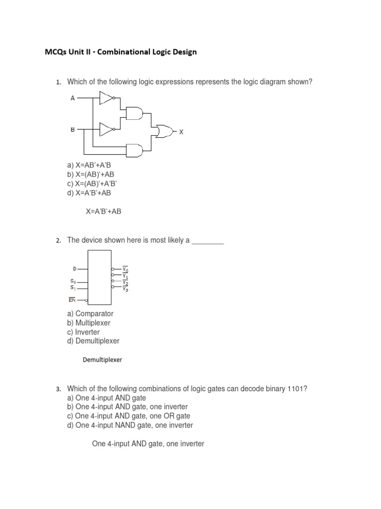 MCQ's For LDCO Unit II | PDF | Logic Gate | Electrical Circuits