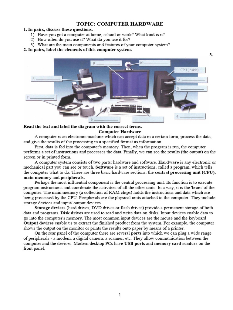 Theme Hardware Input Output Devices Pdf Computer Monitor Computer