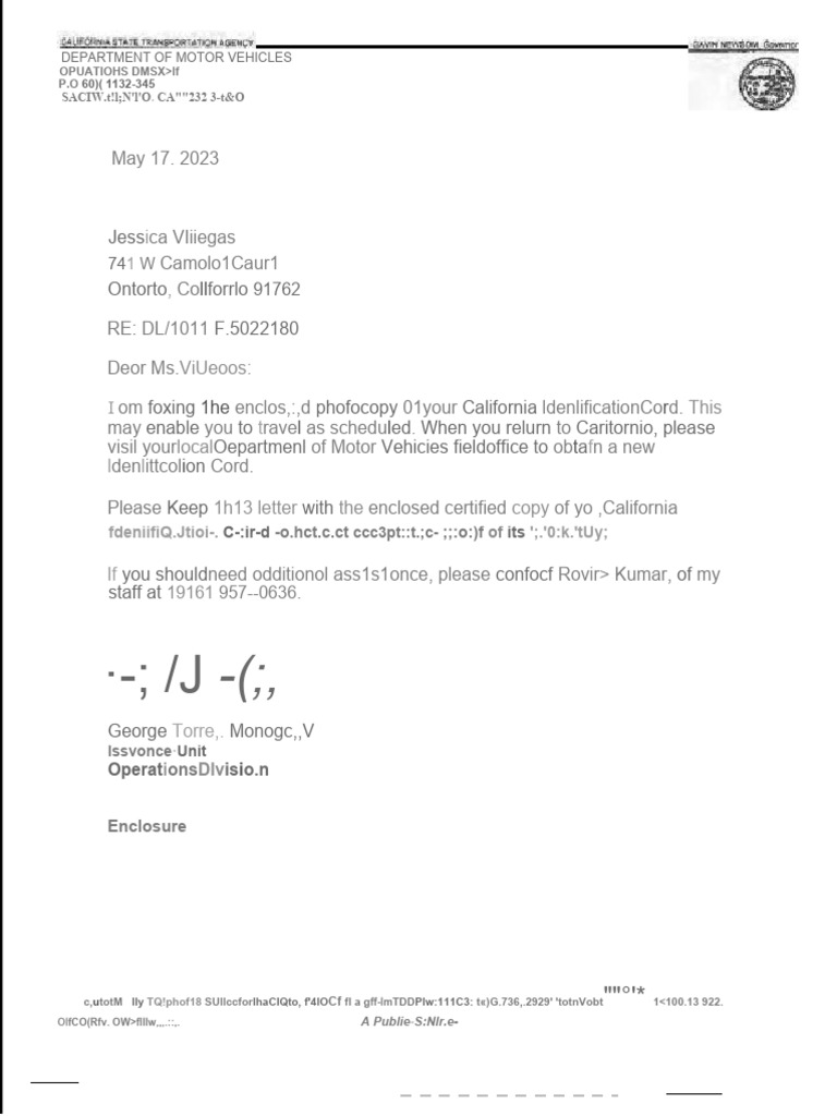 DMV Letter | PDF | Business | Technology & Engineering