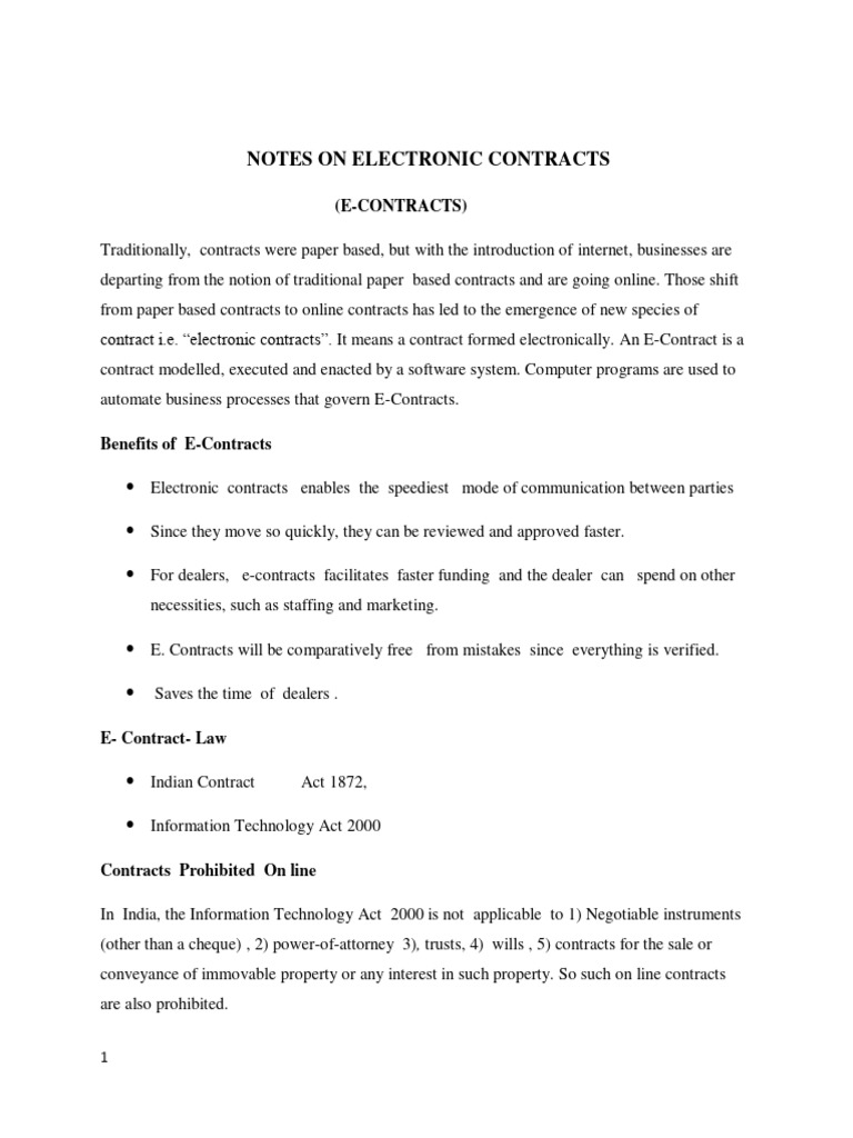 Electronic Contracts PDF | PDF | Negotiable Instrument | Security Hacker