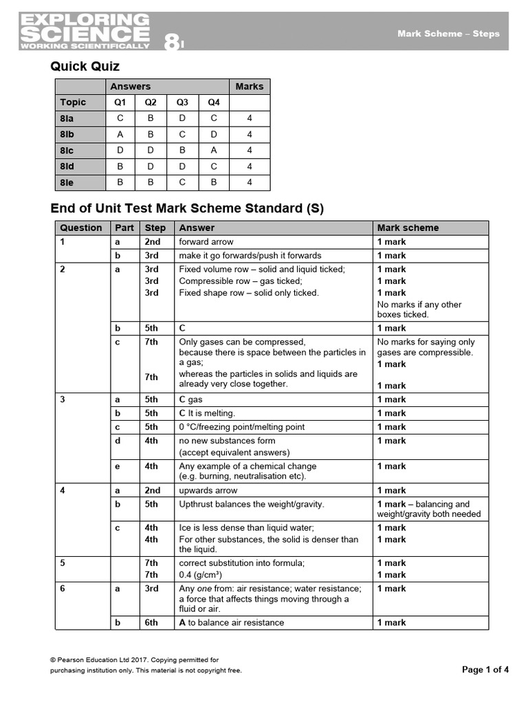 8i Mark Scheme Steps Download Free Pdf Gases Density
