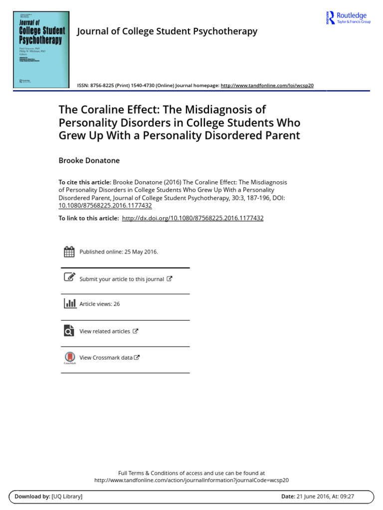 The Coraline Effect- The Misdiagnosis of Personality Disorders in ...