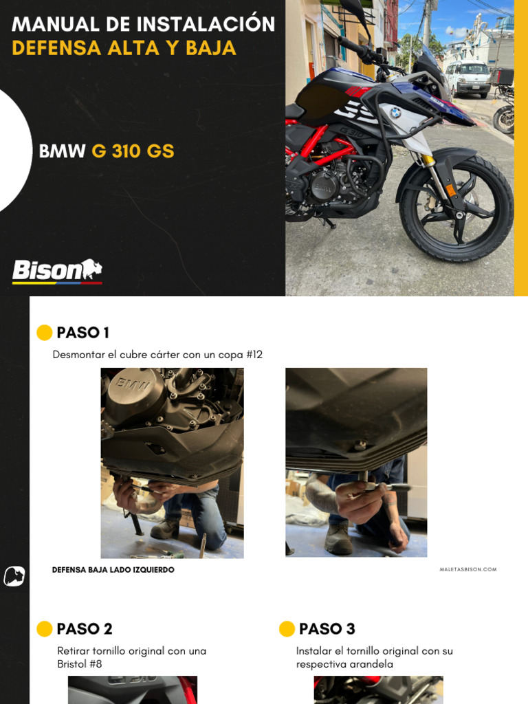 Instalación Defensa BMW G 310 GS | PDF | Tornillo