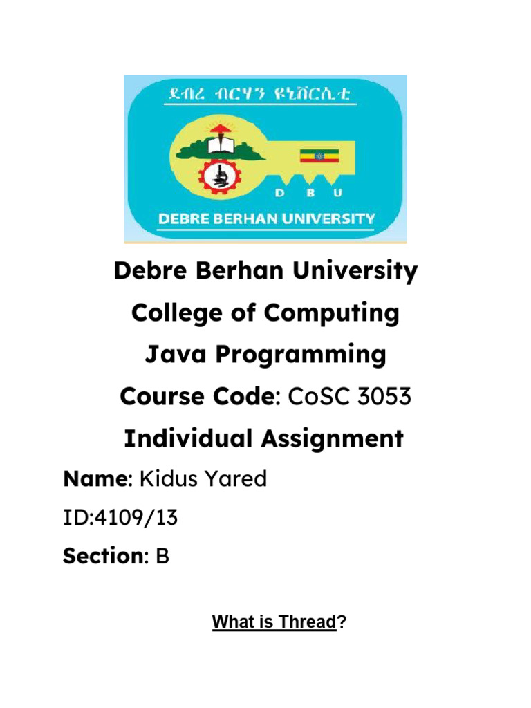 Advanced Java Individual Assignment Pdf Process Computing Thread Computing