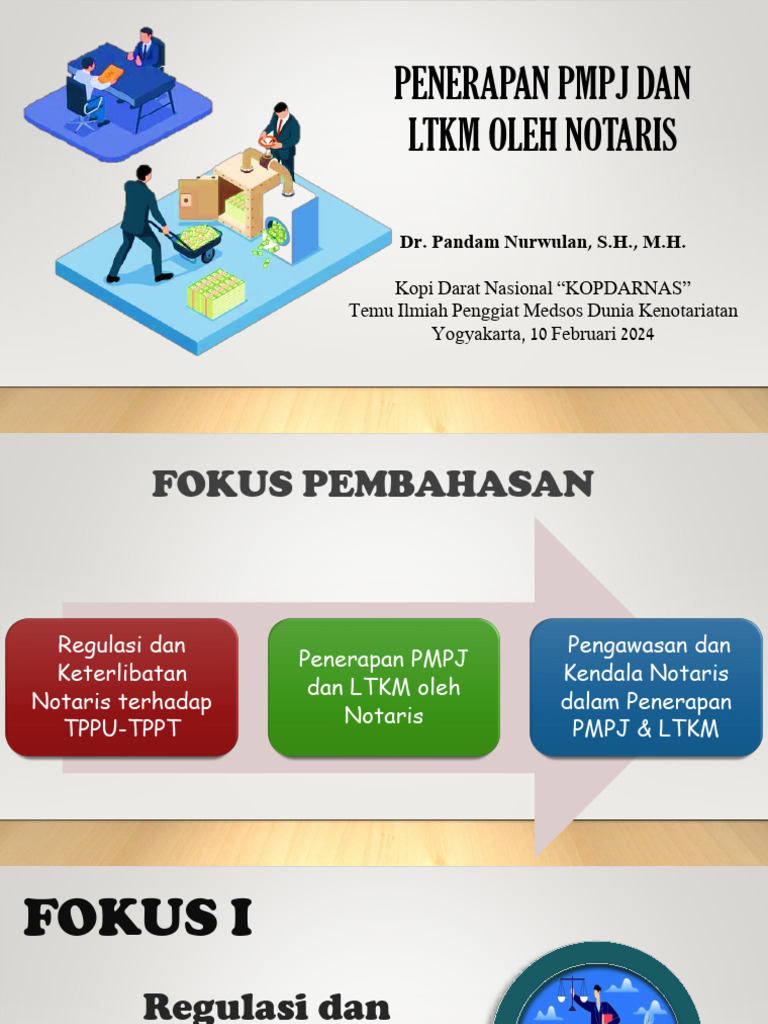 Kopdarnas Penerapan PMPJ Notaris Dan LTKM | PDF