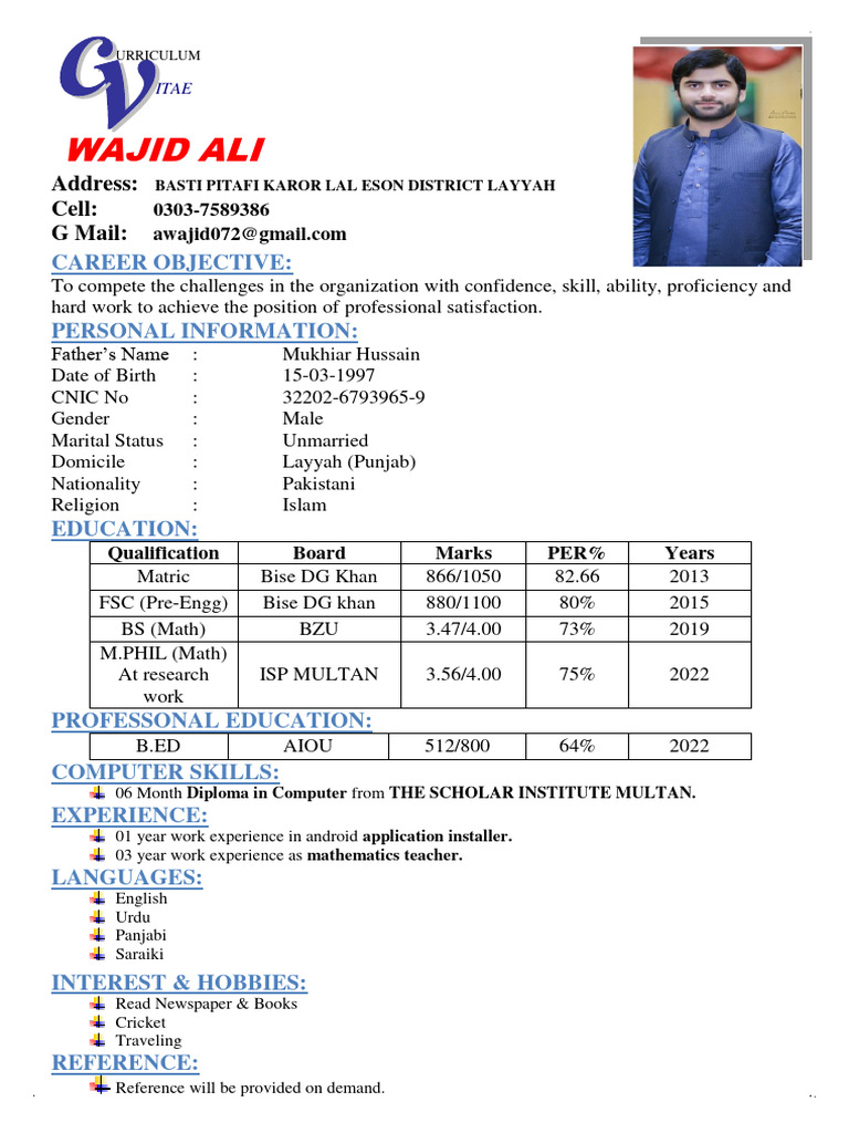 Wajid cv-1 | PDF