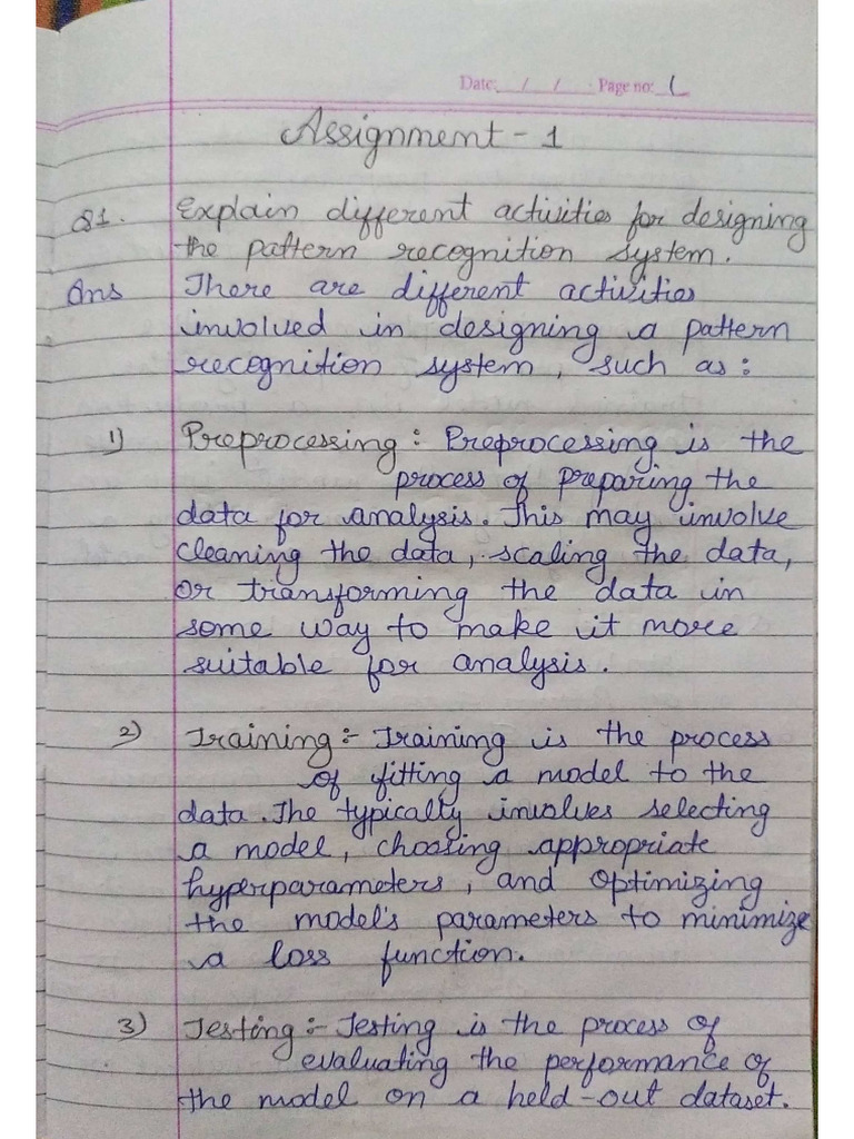 Pattern Recognition Assignment Pdf