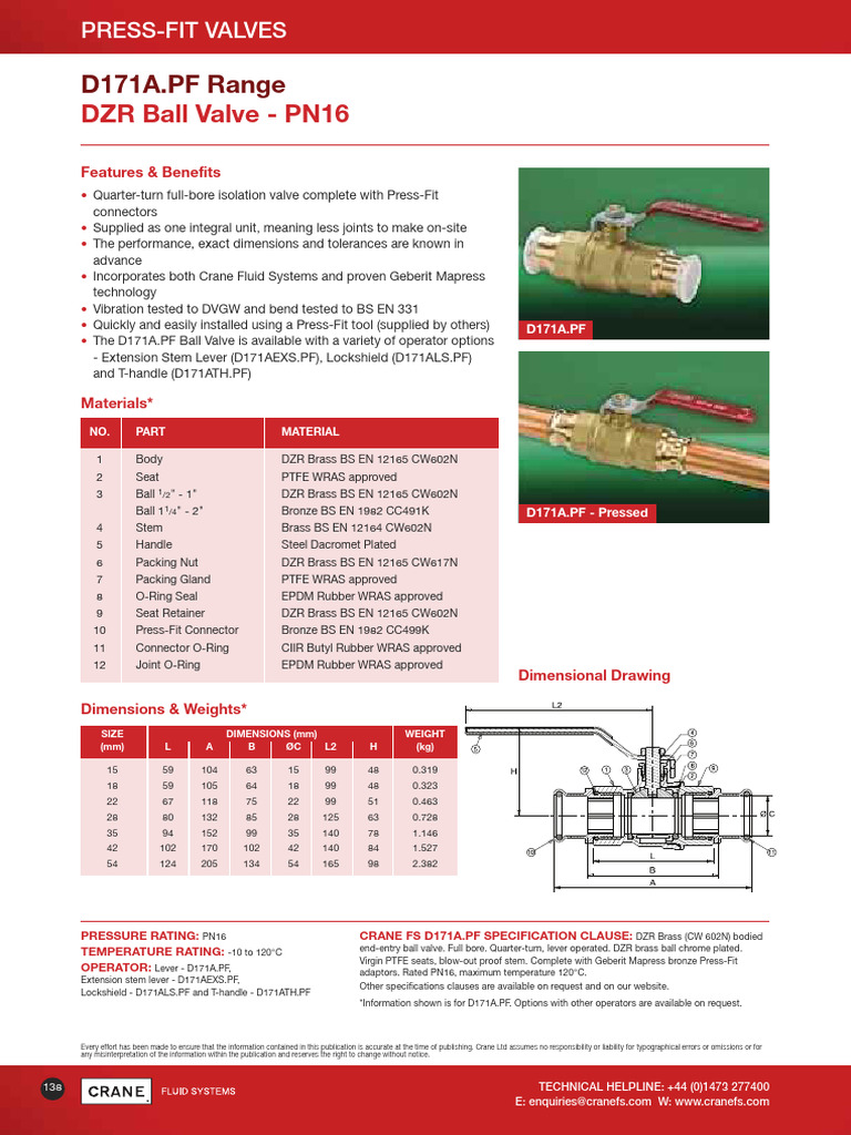 Crane Ball Valve | PDF | Valve | Mechanical Engineering