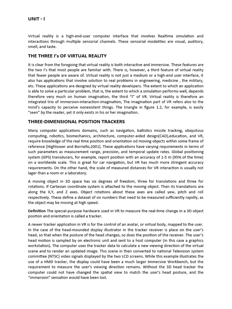 Virtual Reality Technology | PDF | Inertial Navigation System | Virtual Reality
