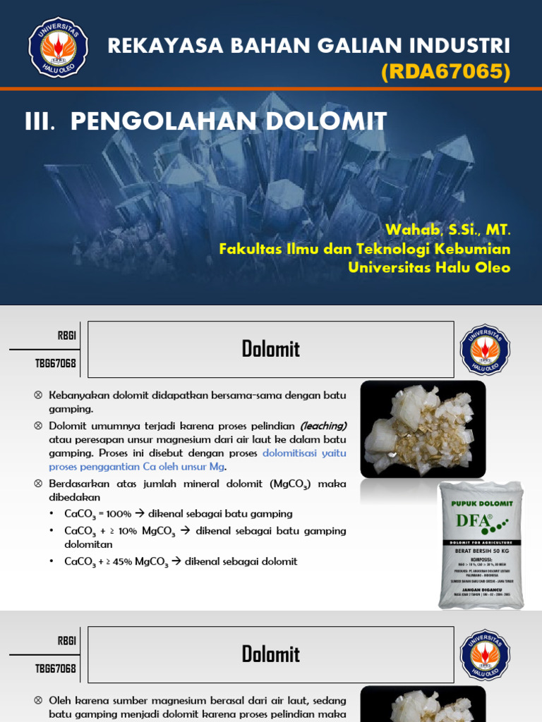 Sumber Daya dan Pemanfaatan Dolomit | PDF