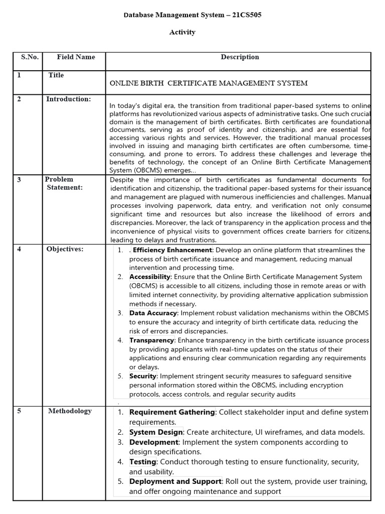 Online Birth Certificate System | PDF | Databases | Birth Certificate