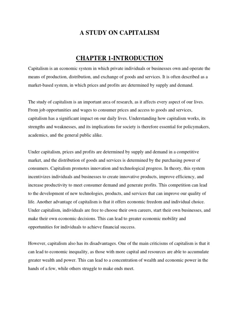 Economics Project | PDF | Capitalism | Employment